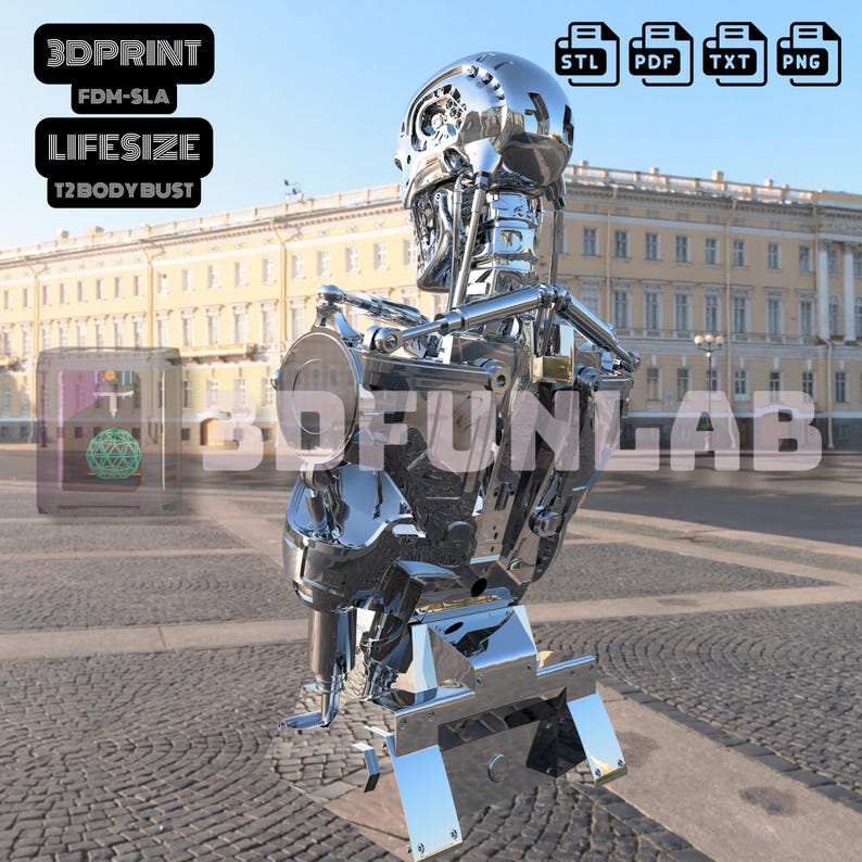 Terminator T2 Body Bust , Real Details, Life Size 45x36x78.5 Cm ...