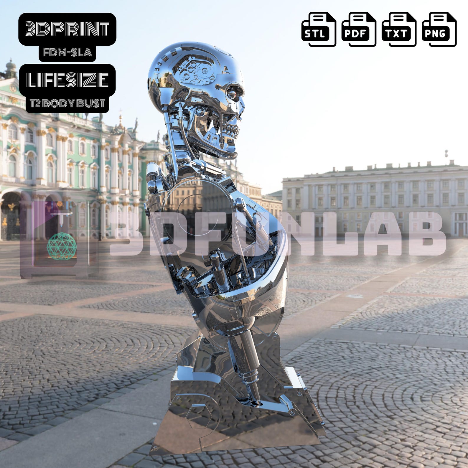 Terminator T2 Body Bust , Real Details, Life Size 45x36x78.5 Cm ...