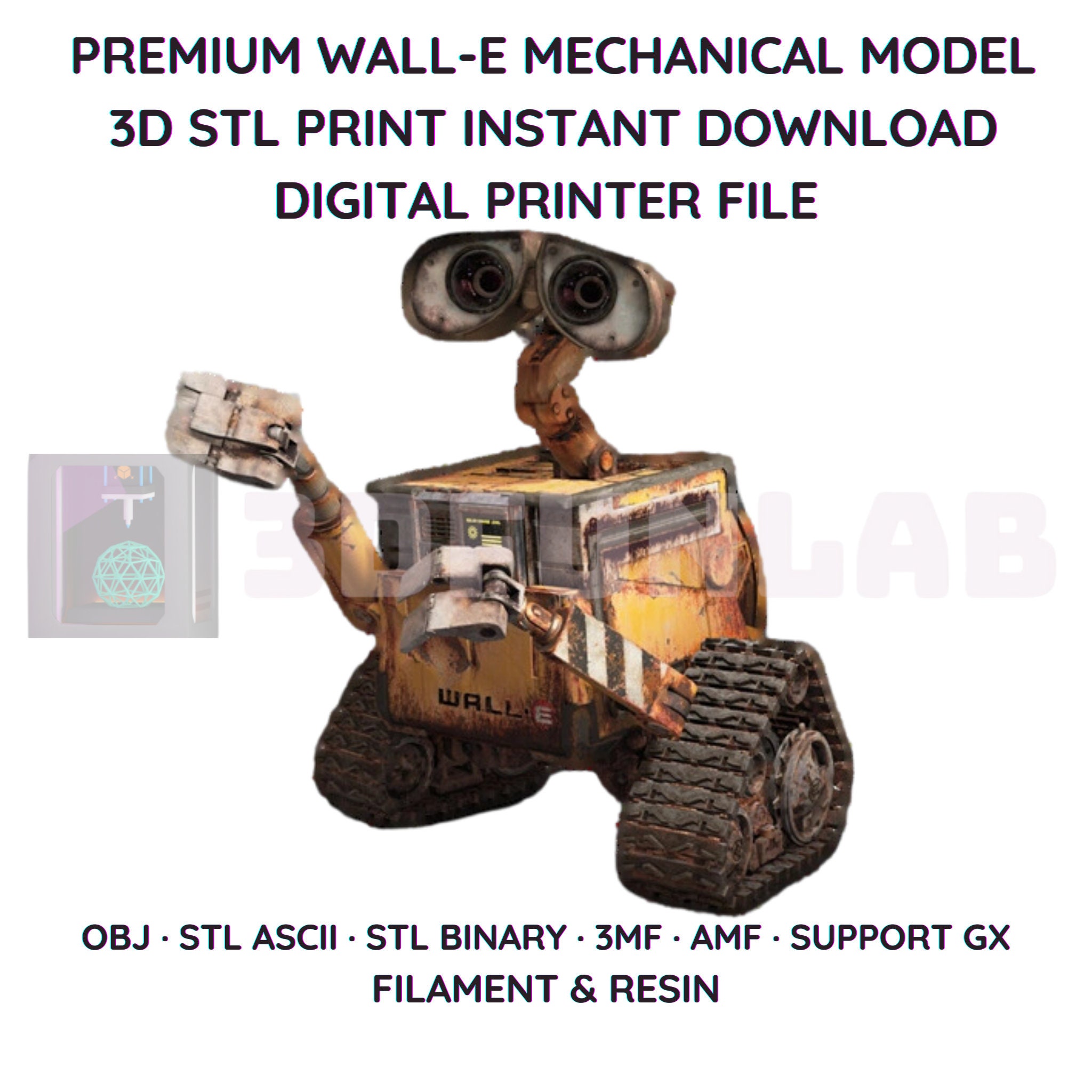 Premium Detail Wall-e Mechanical Model, 3d Digital Printable Stl File ...