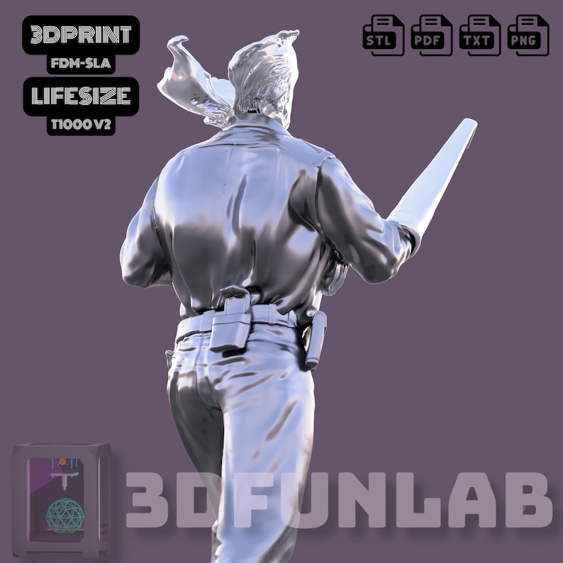 Terminator T1000 V2, 3D Figurine, Real Details, Life Size, Professional ...