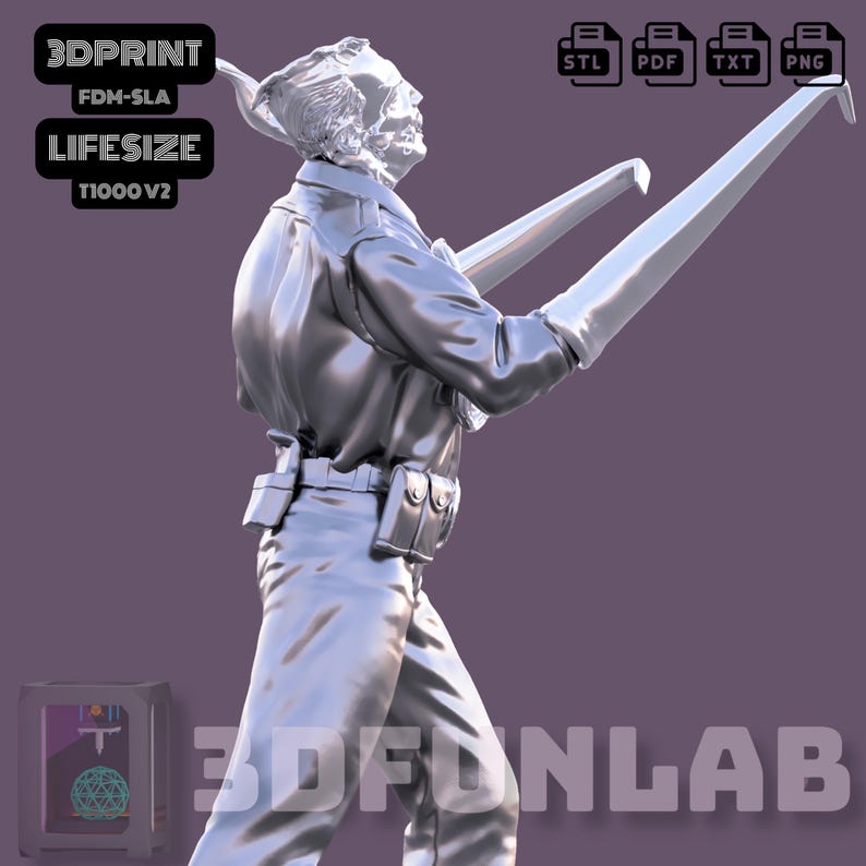 Terminator T1000 V2, 3D Figurine, Real Details, Life Size, Professional ...