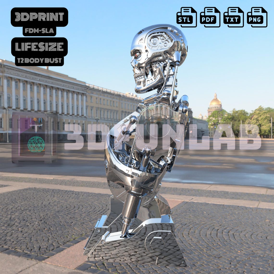 Terminator T2 Body Bust , Real Details, Life Size 45x36x78.5 Cm ...