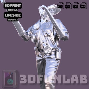 Terminator T1000 V2, 3D Figurine, Real Details, Life Size, Professional ...