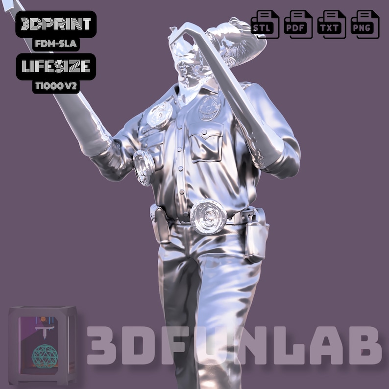 Terminator T1000 V2, 3D Figurine, Real Details, Life Size, Professional ...