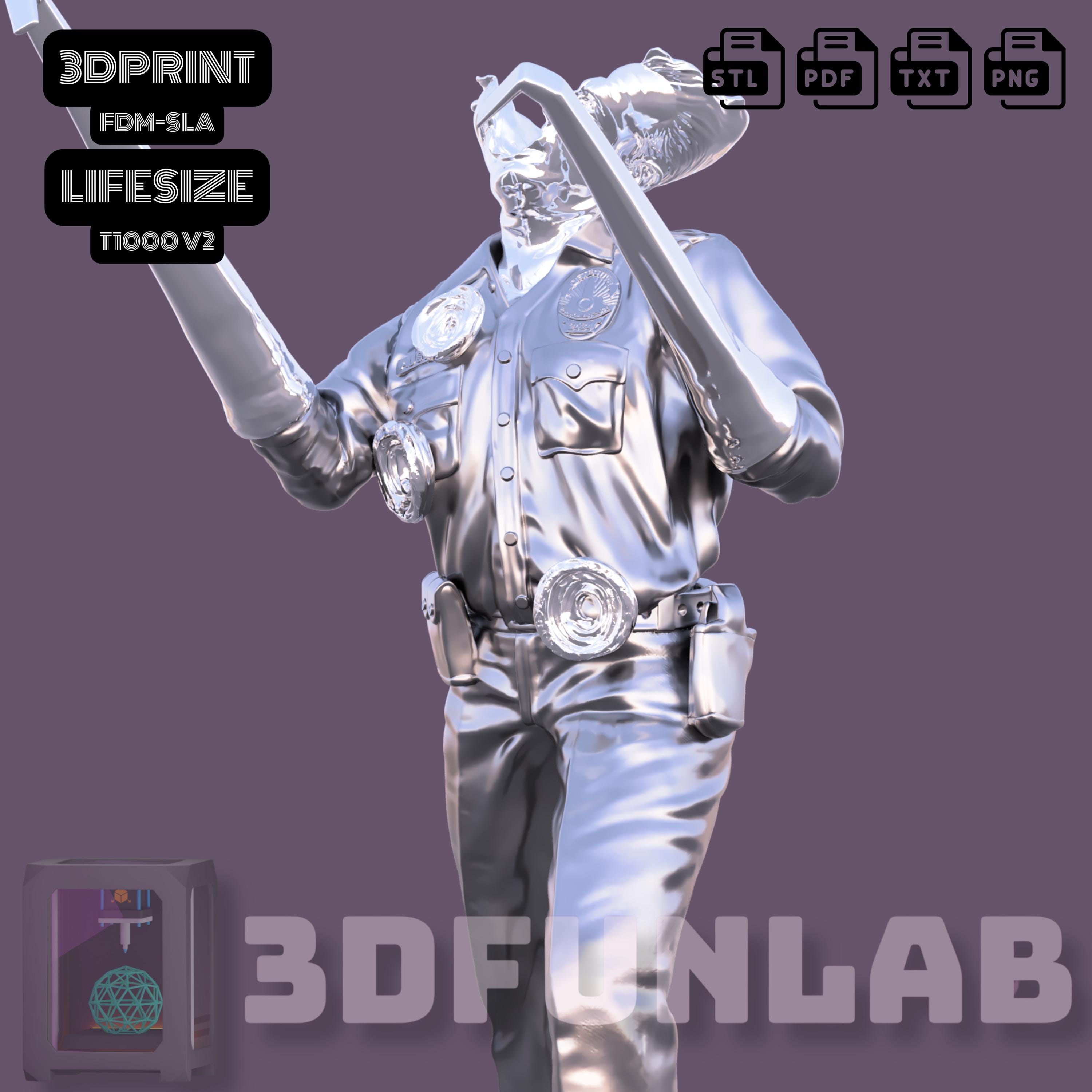 Terminator T1000 V2, 3D Figurine, Real Details, Life Size, Professional ...