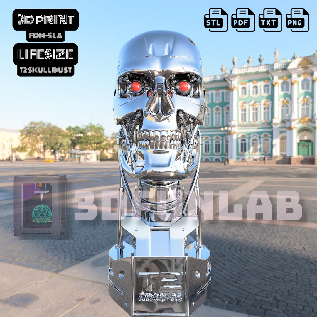 Terminator T2 Endo Skull Bust, Real Details, Life Size 39x21x16 Cm ...