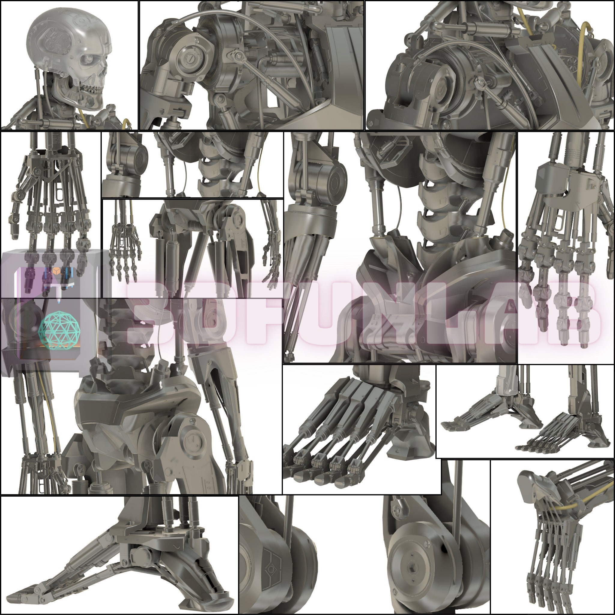 Terminator T800 Genisys Endoskeleton, Real Details, Life Size, Assembly ...