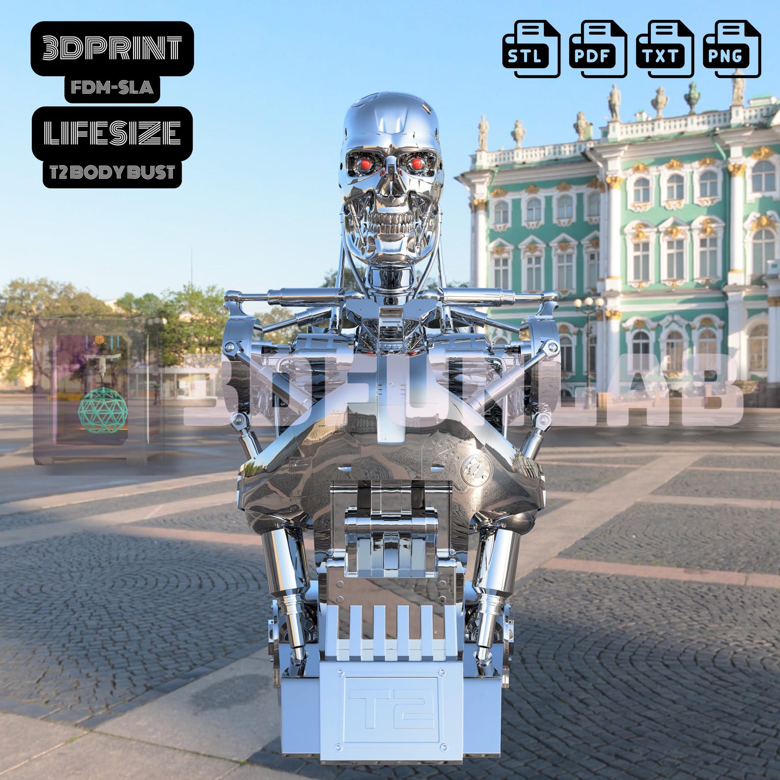 Terminator T2 Body Bust , Real Details, Life Size 45x36x78.5 Cm ...