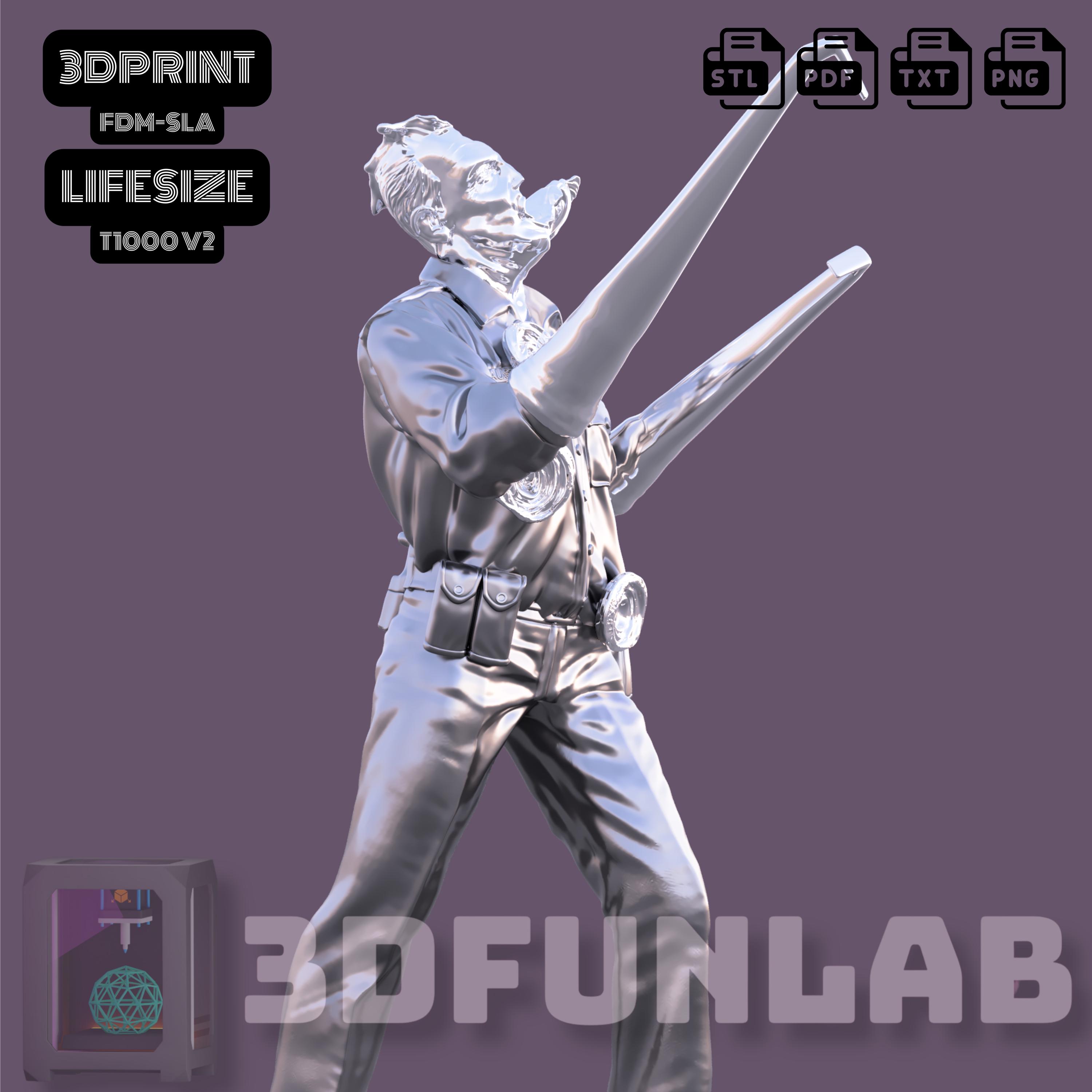 Terminator T1000 V2, 3D Figurine, Real Details, Life Size, Professional ...