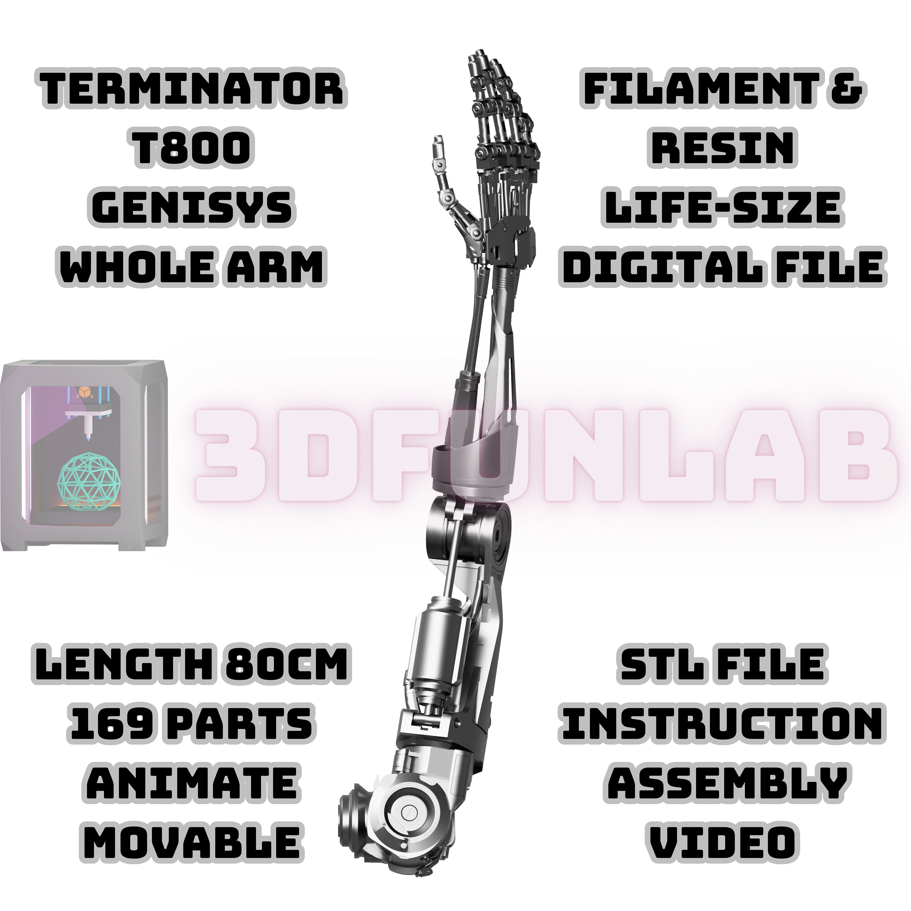 Terminator T800 Genisys Whole Arm, Real Details, Life Size 80 Cm ...
