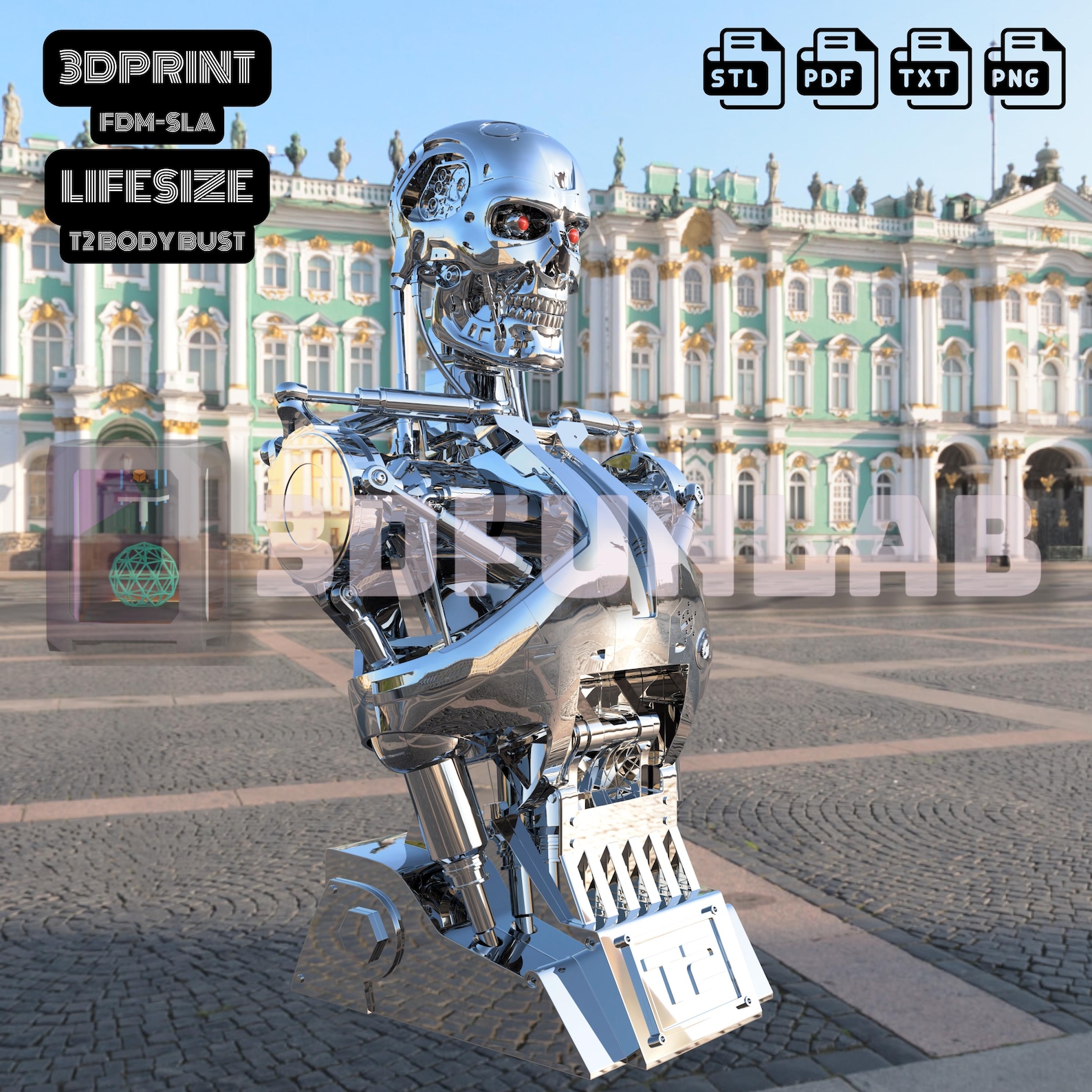 Terminator T2 Body Bust , Real Details, Life Size 45x36x78.5 Cm ...