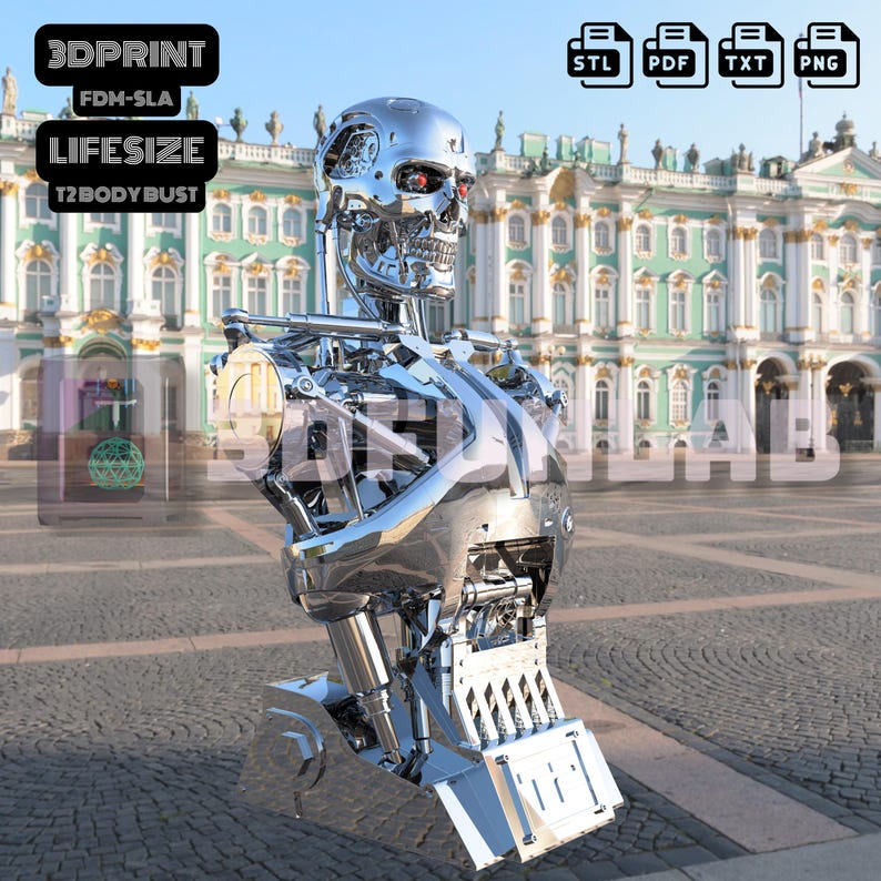 Terminator T2 Body Bust , Real Details, Life Size 45x36x78.5 Cm ...