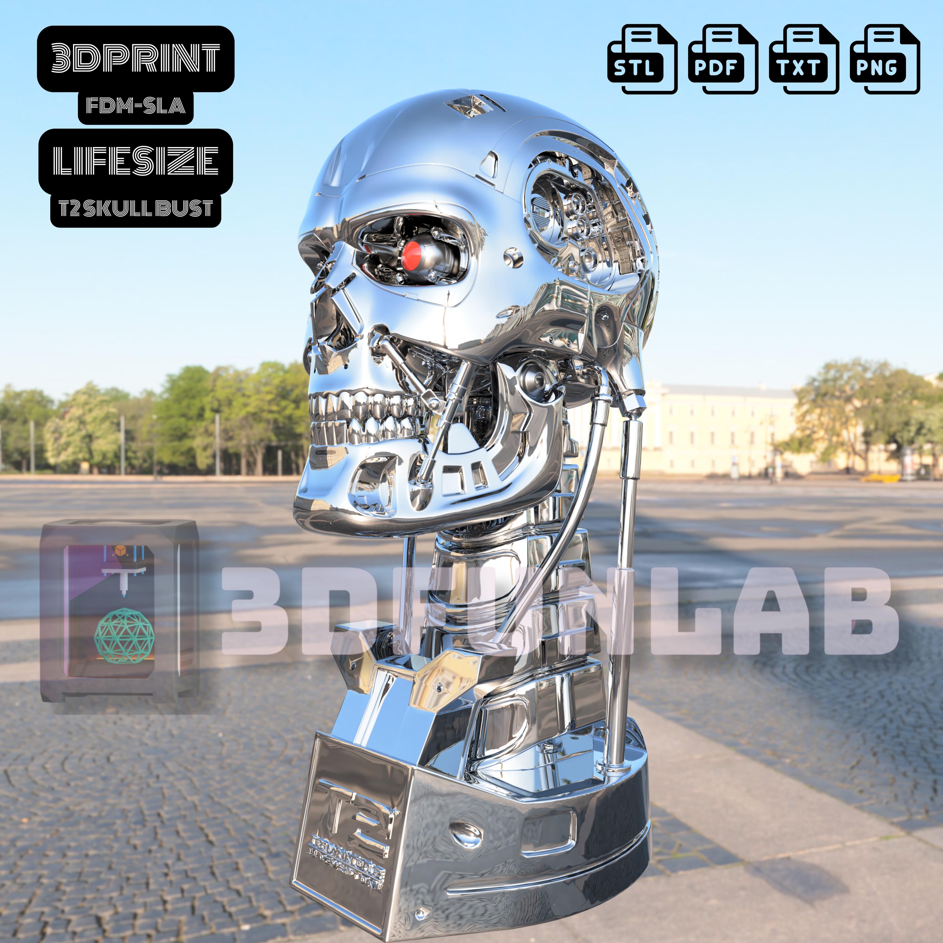 Terminator T2 Endo Skull Bust, Real Details, Life Size 39x21x16 Cm ...
