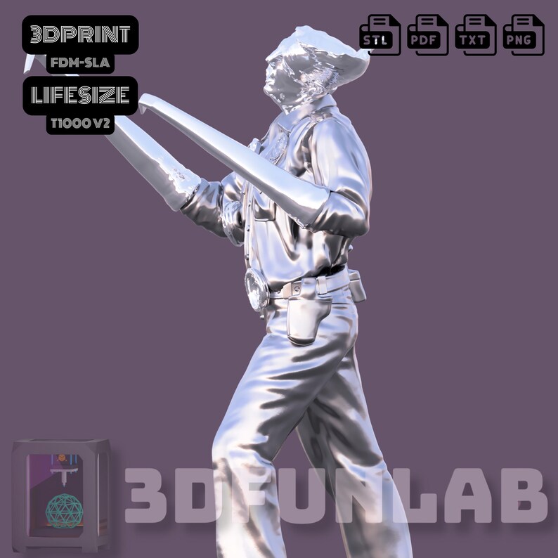 Terminator T1000 V2, 3D Figurine, Real Details, Life Size, Professional ...