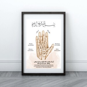 Family Hands Poster Islamic, Hands Poster Personalized, Wall Art With ...