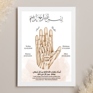 Family Hands Poster Islamic, Hands Poster Personalized, Wall Art With ...