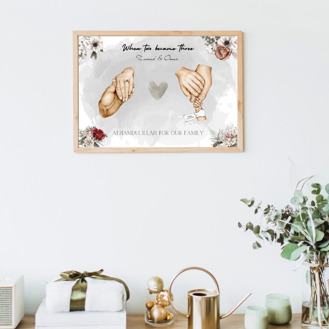 Islamic Family Poster With Hands Alhamdulillah Poster - Etsy
