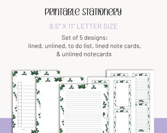Printable Ivy Journal Page, Scrapbook Paper, Letter Paper, Digital ...