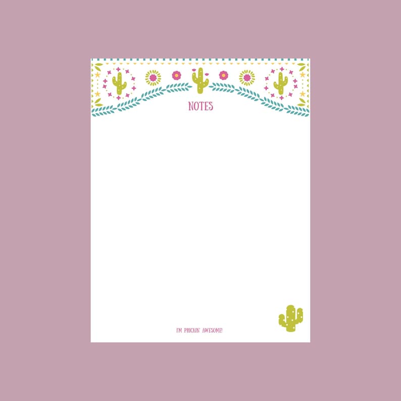 Printable Stationery Printable Notepad Paper Cactus - Etsy
