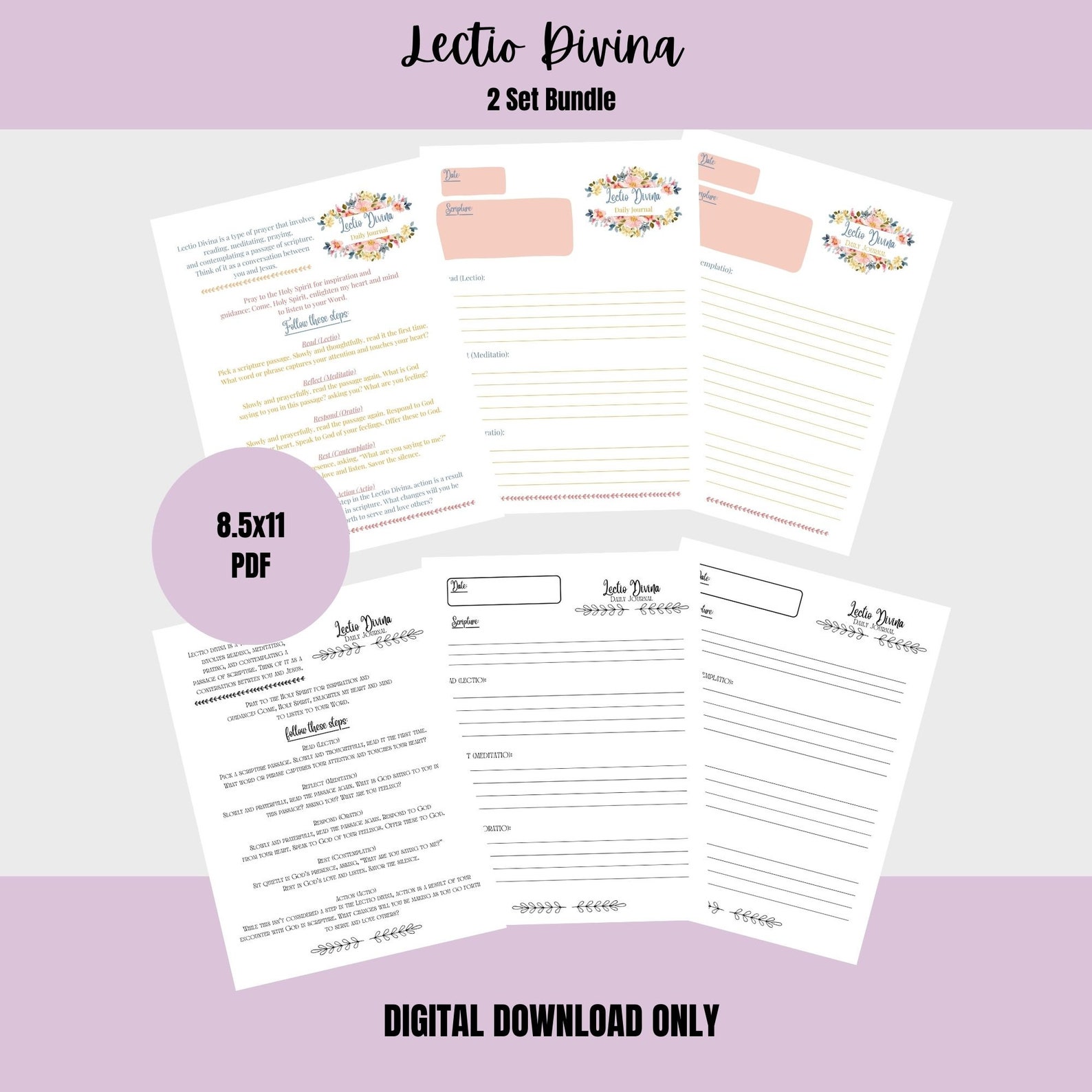 Lectio Divina Journal Pages | Bible Study Printable| Lectio Divina ...