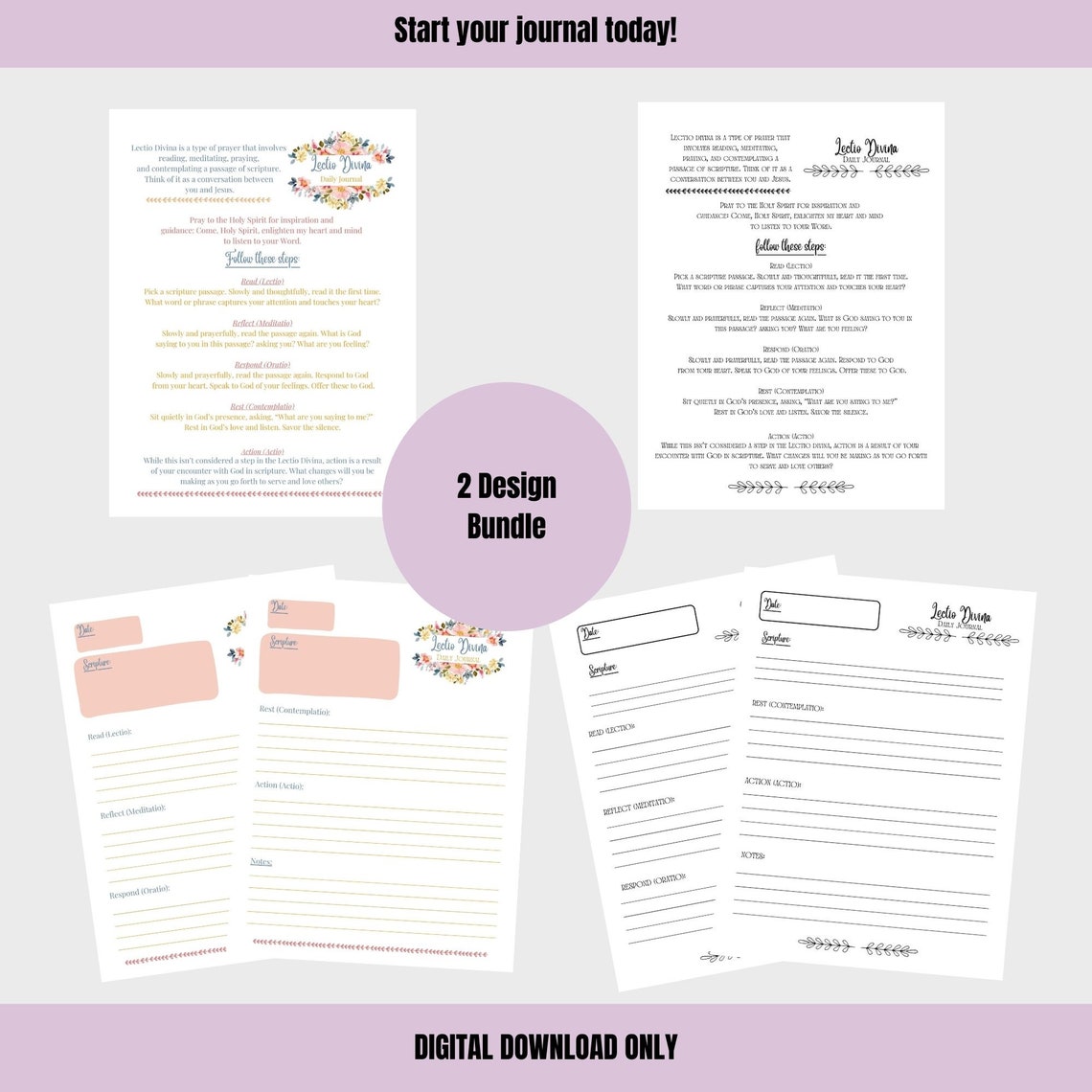 Lectio Divina Journal Pages | Bible Study Printable| Lectio Divina ...