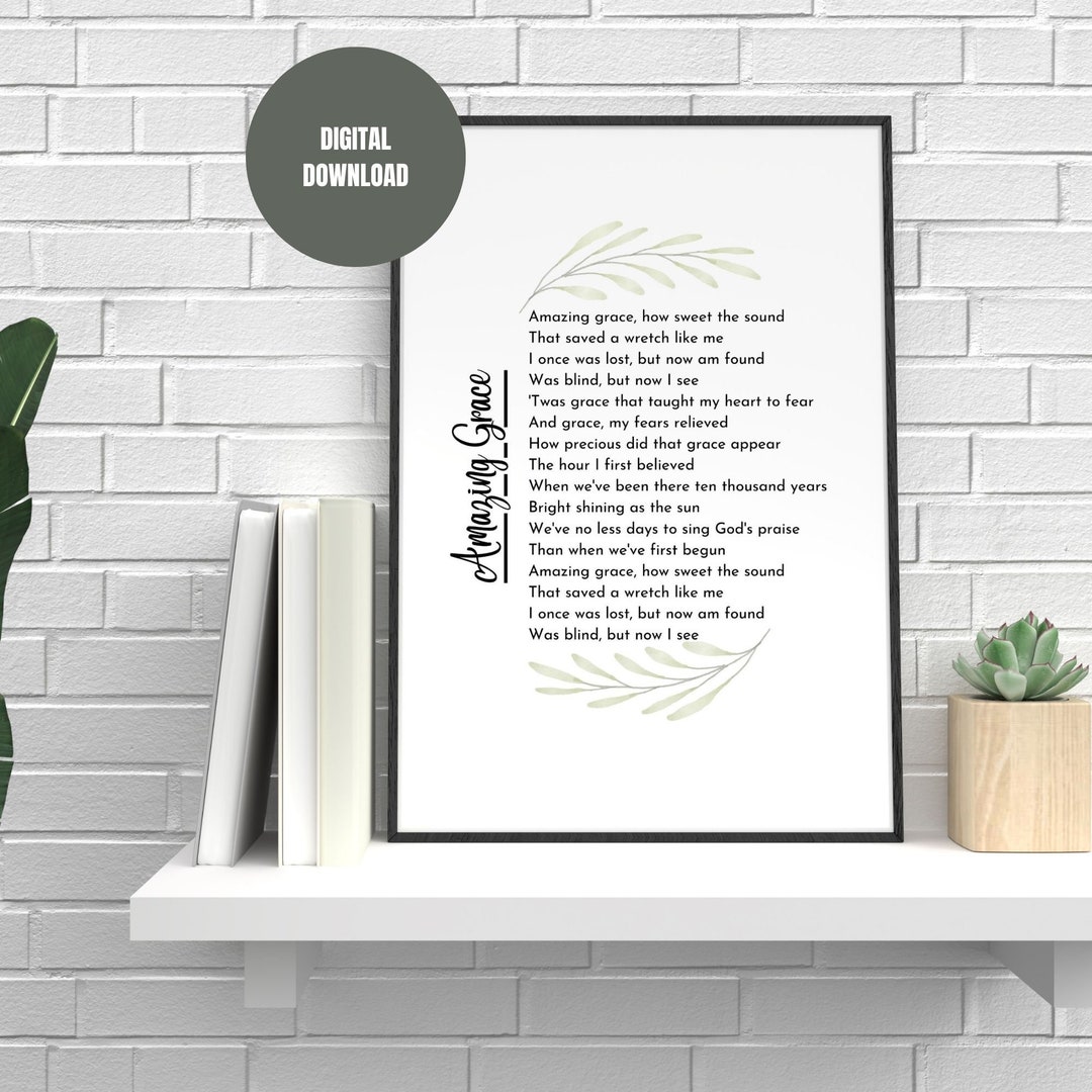 Amazing Grace Printable | Christian Wall Art | Digital File | Christian ...