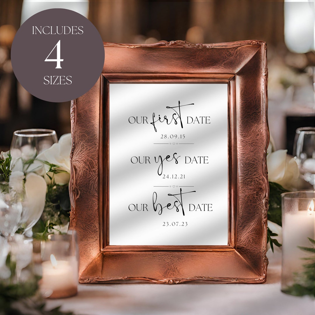 Our Dates Special Dates Sign Template Printable Wedding - Etsy