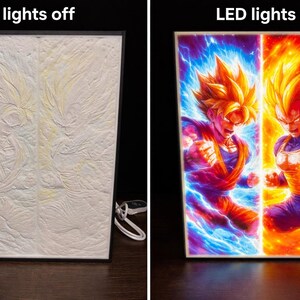 Goku Vs Vegeta LED Lithophane Light Box - Etsy