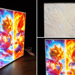 Goku Vs Vegeta LED Lithophane Light Box - Etsy