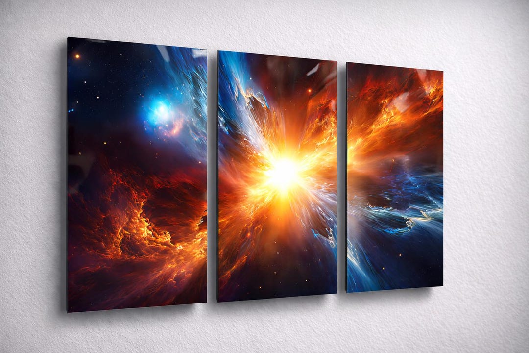 Supernova Floating Metal Wall Art – 3-panel Set 18 X 36 Inch - Etsy