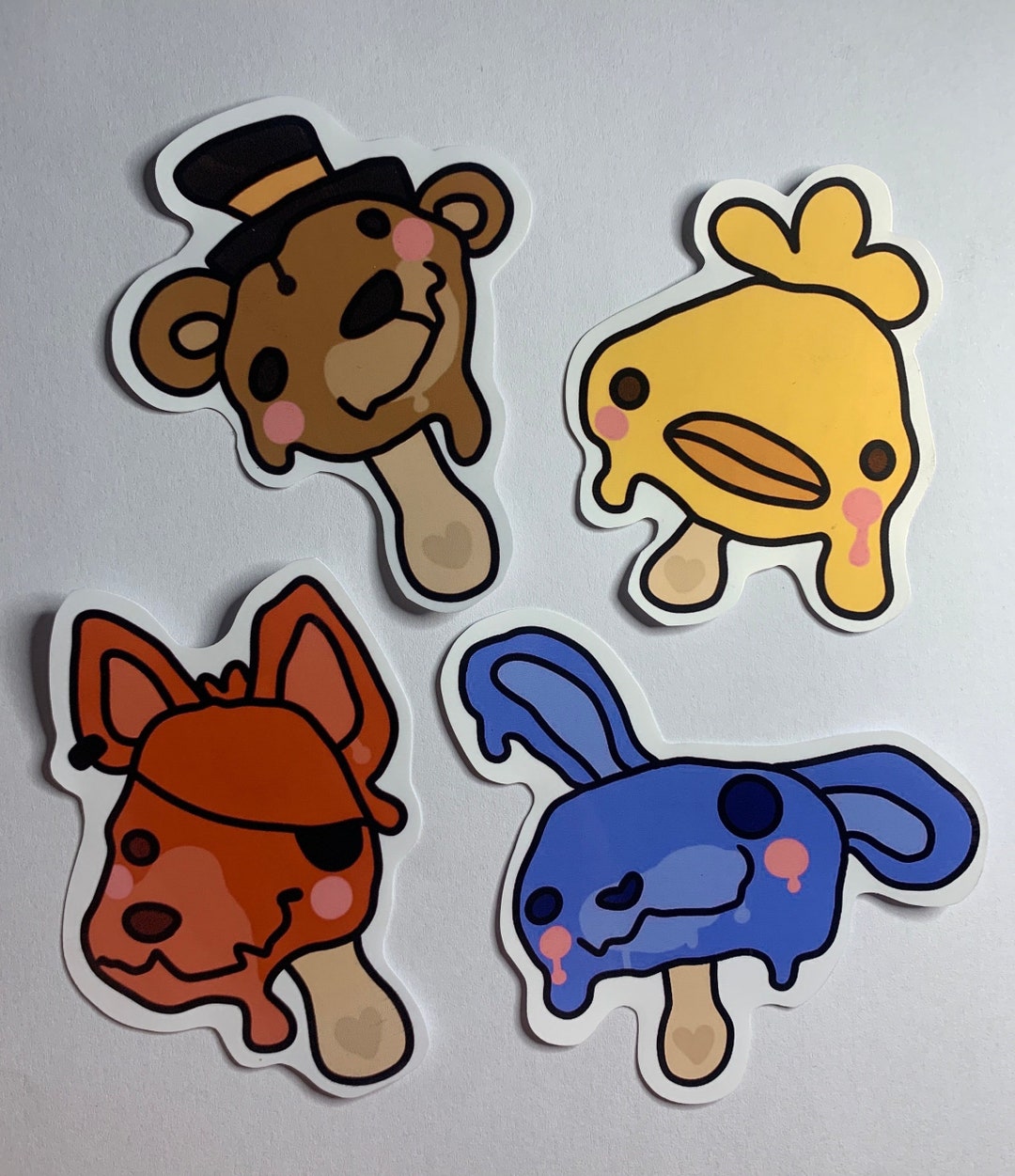 Fnaf Five Nights at Freddys Gumball Stickers Set Single Glossy Freddy ...