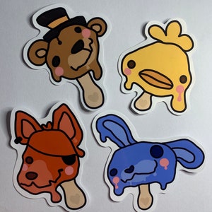 Fnaf Five Nights at Freddys Gumball Stickers Set Single MATTE Freddy ...