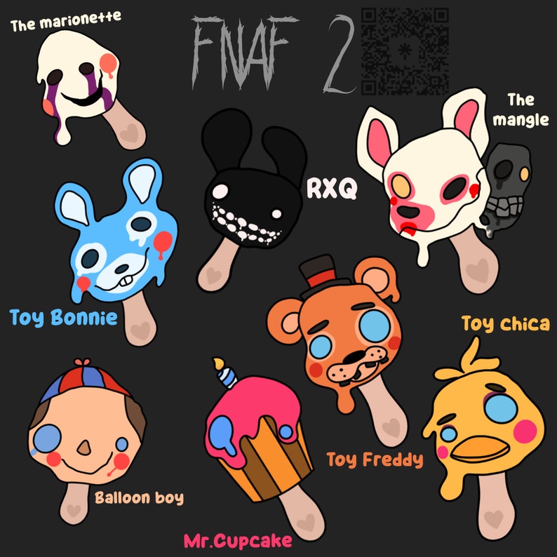 Fnaf Five Nights at Freddys Gumball Stickers Set Single MATTE Freddy ...