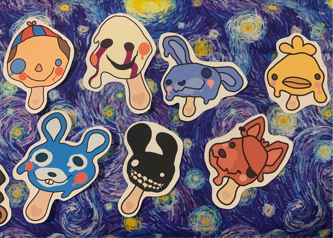 Fnaf Five Nights at Freddys Gumball Stickers Set Single MATTE Freddy ...