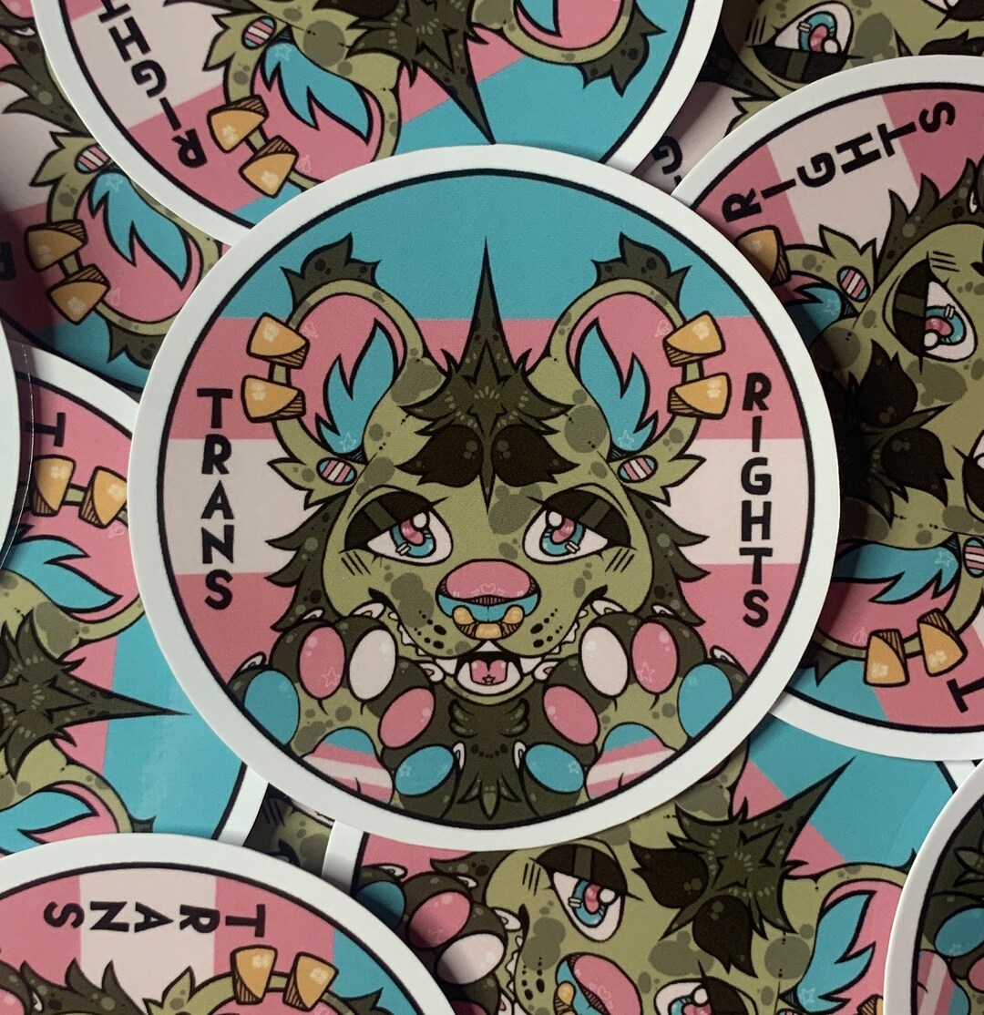 Furry Trans Rights Sticker Hyena! - Etsy