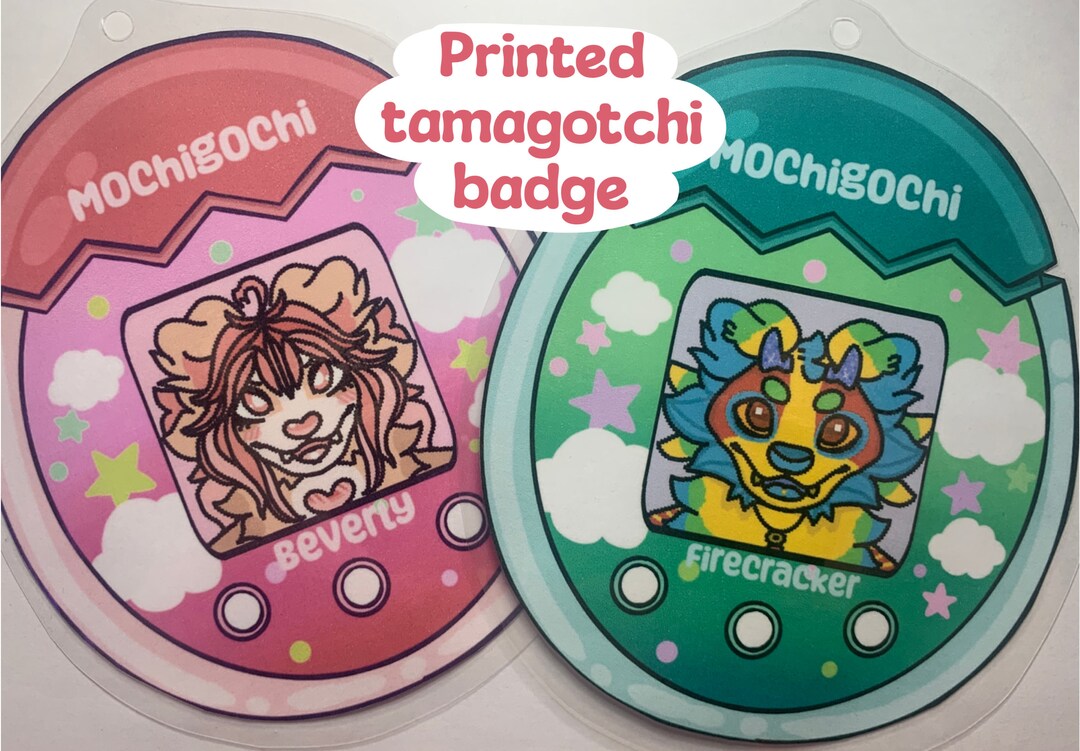 Printed Laminated Tamagotchi Pixel Art Badge Furry Headshot Digital ...