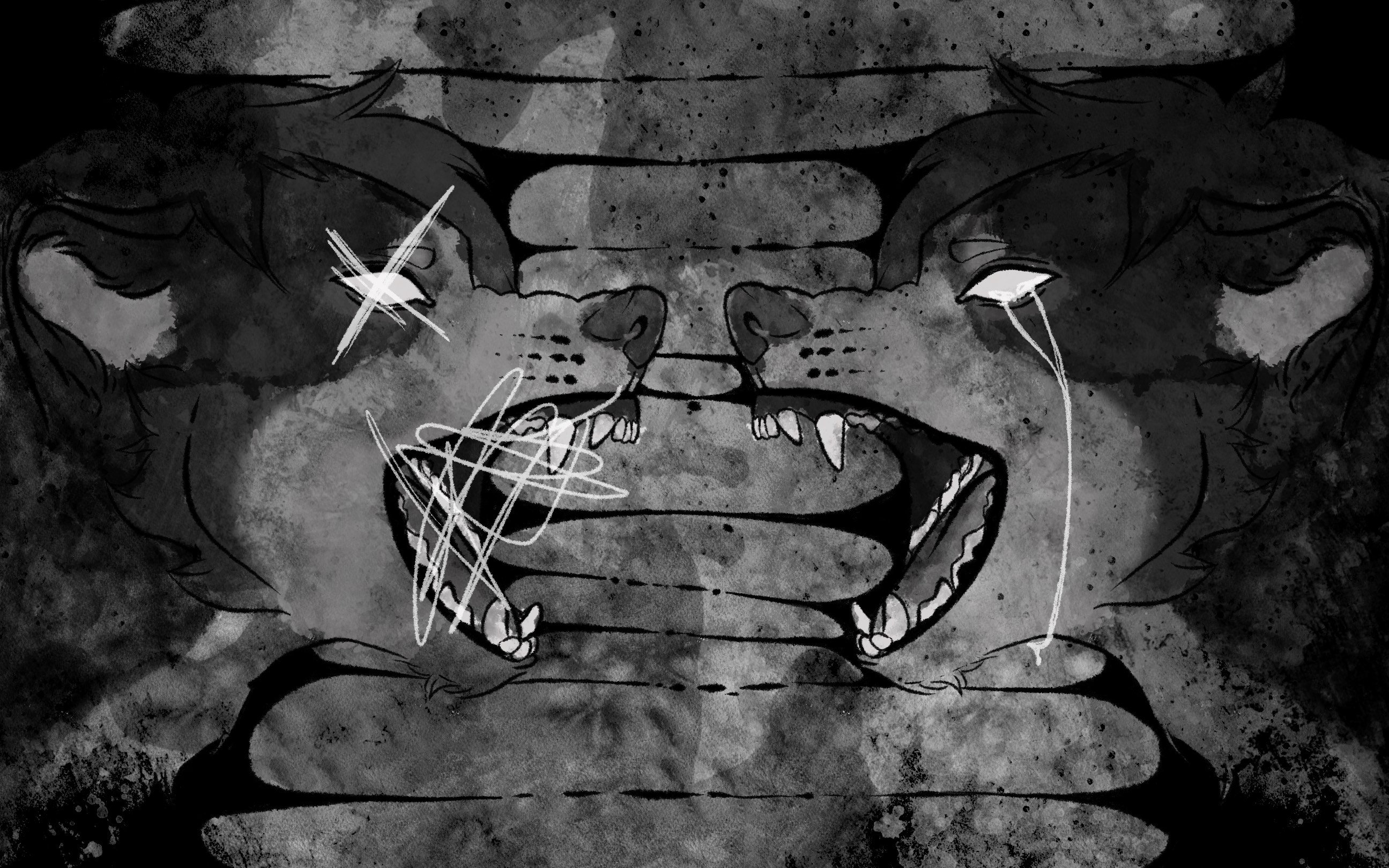 Creepy Fursona Black and White Furry Headshots - Etsy Australia