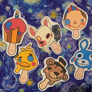 Fnaf Five Nights at Freddys Gumball Stickers Set Single MATTE Freddy ...