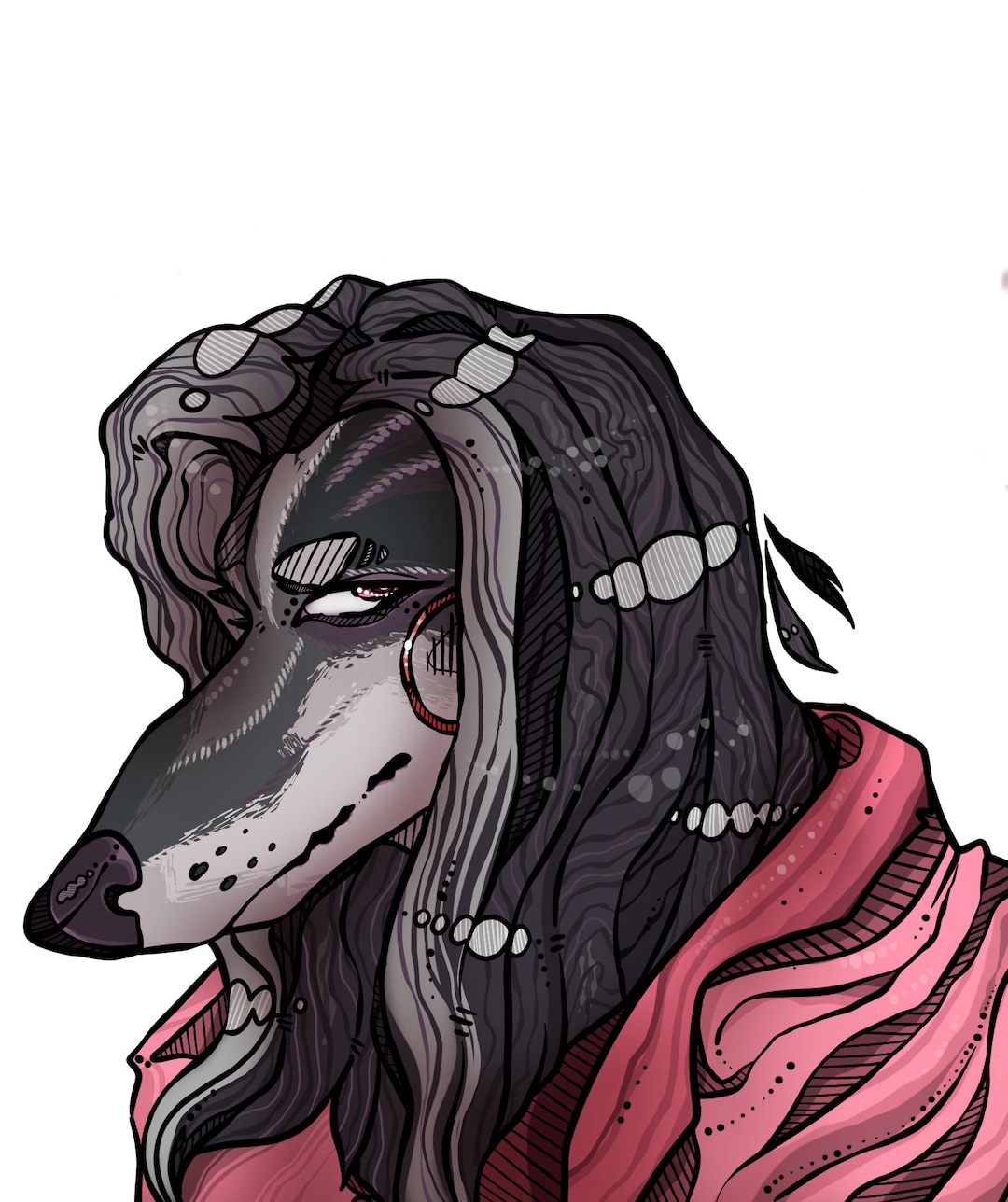 Furry Headshot Digital Fursona Fursuit Shaded - Etsy