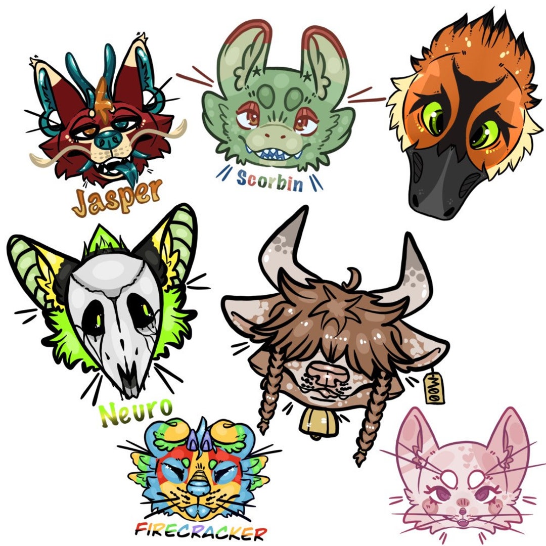Furry Symmetry Headshot Fursona Art - Etsy UK