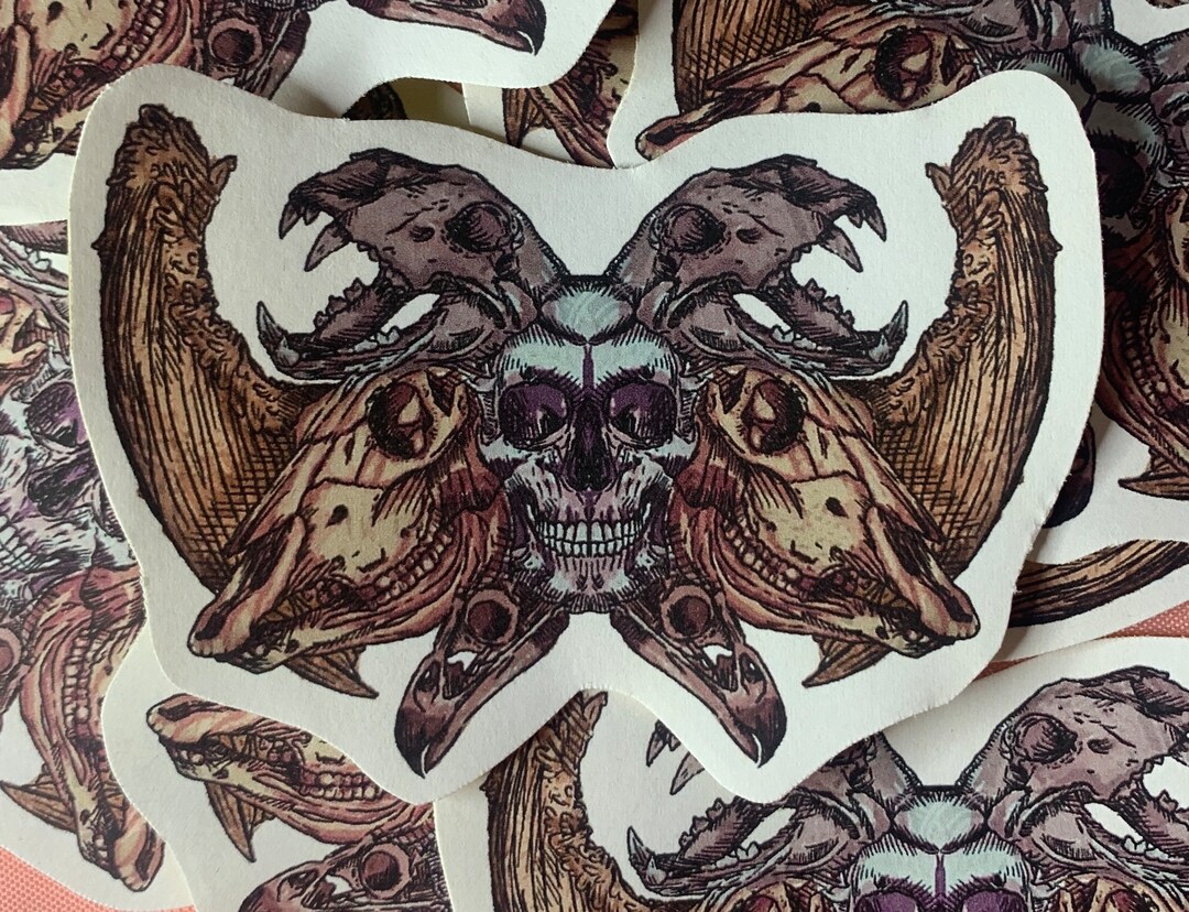 Seraphim Skull Animal Angel Biblically Accurate Paper Sticker Gothic ...