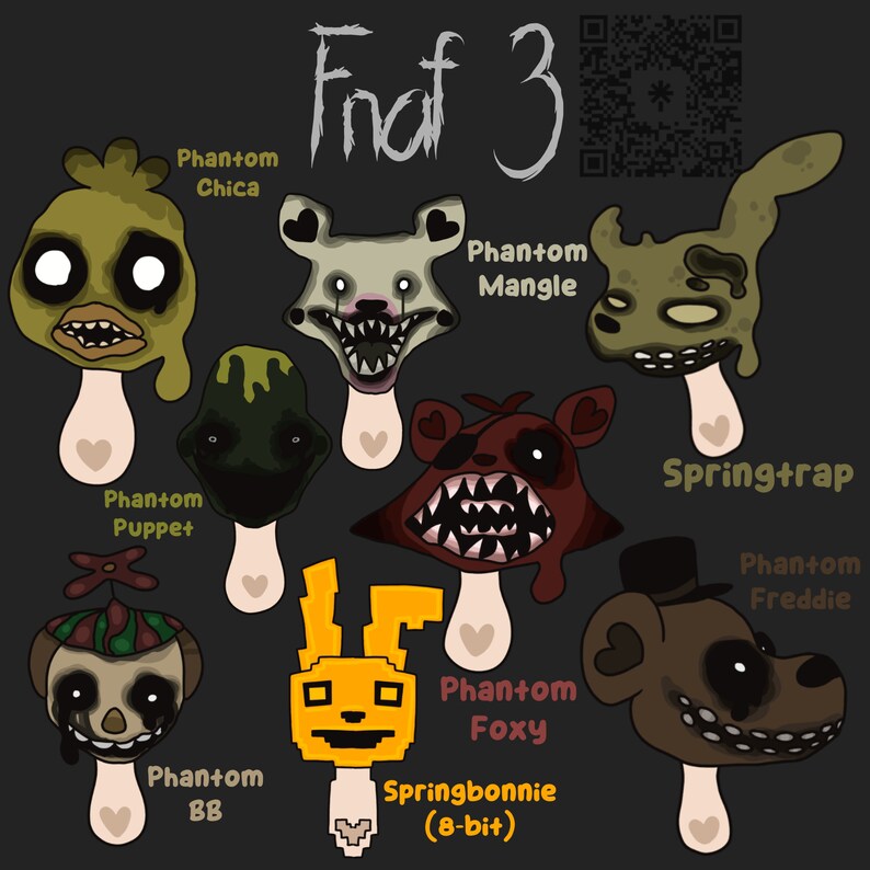 Fnaf Five Nights at Freddys Gumball Stickers Set Single MATTE Freddy ...