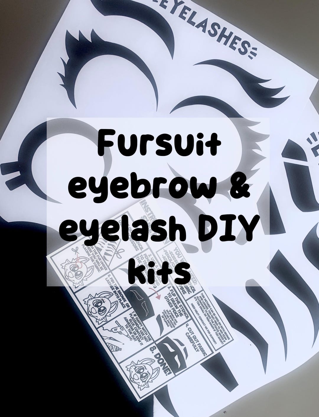 DIY Eyebrow and Eyelash Fursuit Kit Felt Stencil Set to Make Fursona ...