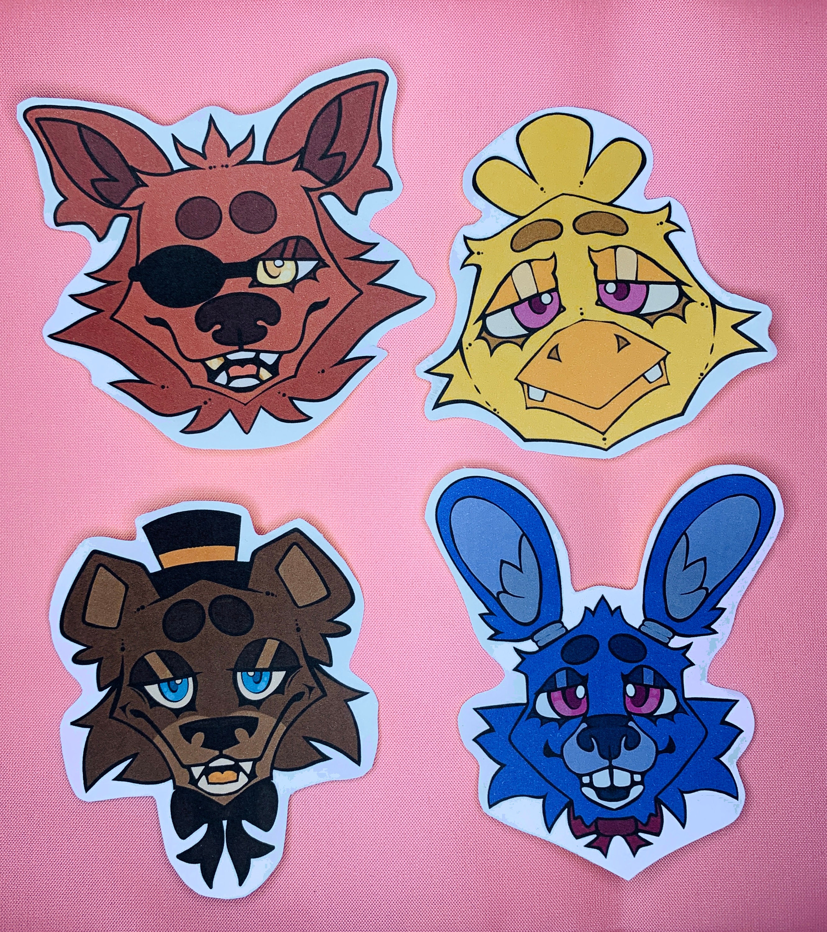 Fnaf Five Nights at Freddys Stickers Set Single MATTE Freddy Chica Foxy ...