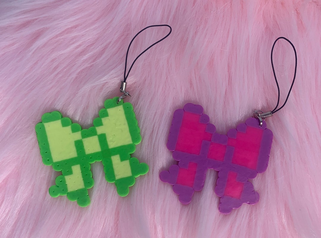 Bow Shaped Coquette Perler Scene Emo Phone Charm 2012 Inspired Hipster ...