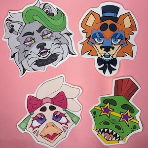 Fnaf Five Nights at Freddys Stickers Set Single MATTE Freddy Chica Foxy ...