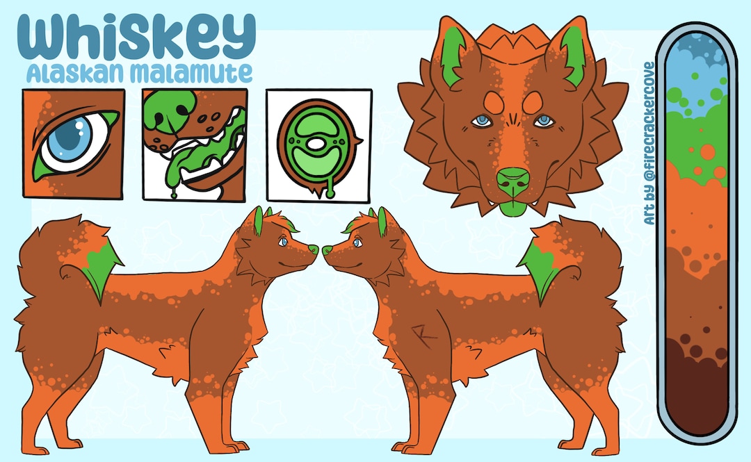 Furry Refsheet Custom Digital Fursona - Etsy