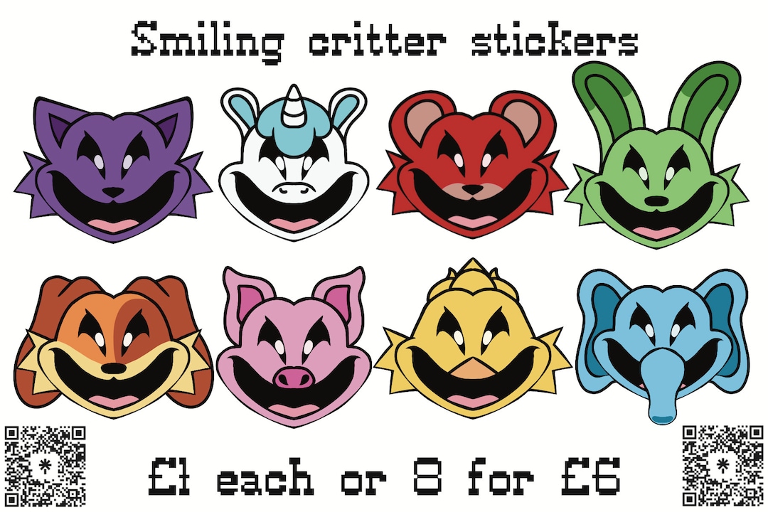 Smiling Critters Poppys Playtime Stickers Set Single MATTE Catnap Huggy ...