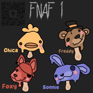 Fnaf Five Nights at Freddys Gumball Stickers Set Single MATTE Freddy ...