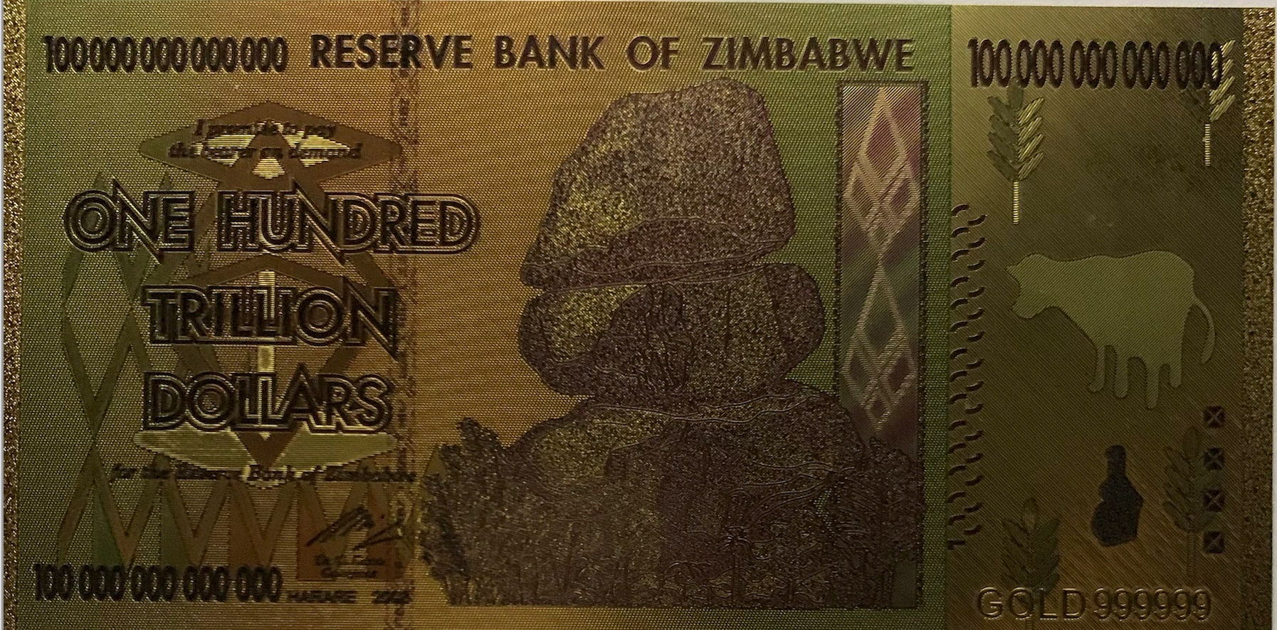 Non-circulating Zimbabwe 100 Trillion Dollar Note Plastic, High Quality ...